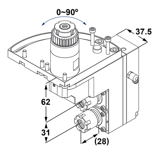 STAR ADJUSTABLE ANGLE DRILLING MILLING DOUBLE HEAD ER16M for STAR SR20 ...