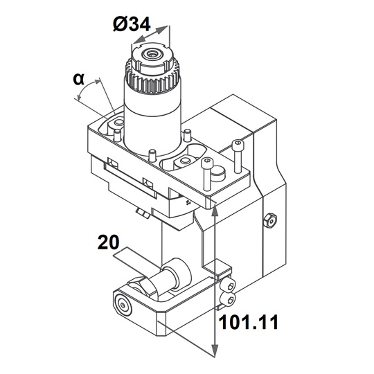STAR ADJUSTABLE ANGLE HOBBING HEAD ID=13 mm OD=30 mm for STAR SR20 SB20 ...